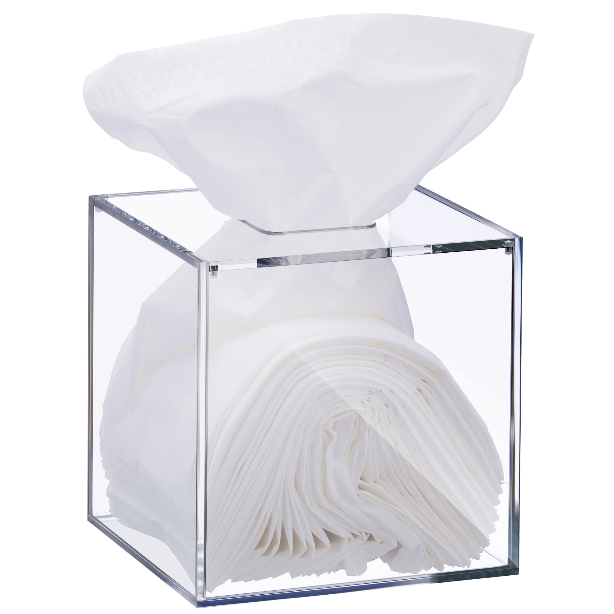 Elavain Clear Acrylic Square Facial Tissue Box Holder, Tissue Dispenser ...