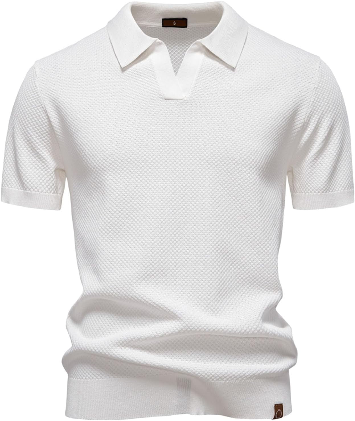 Elavure - The Prestigio Polo Shirt, Men's Short Sleeve Solid Stretch Cotton Pique Polo Shirts ...