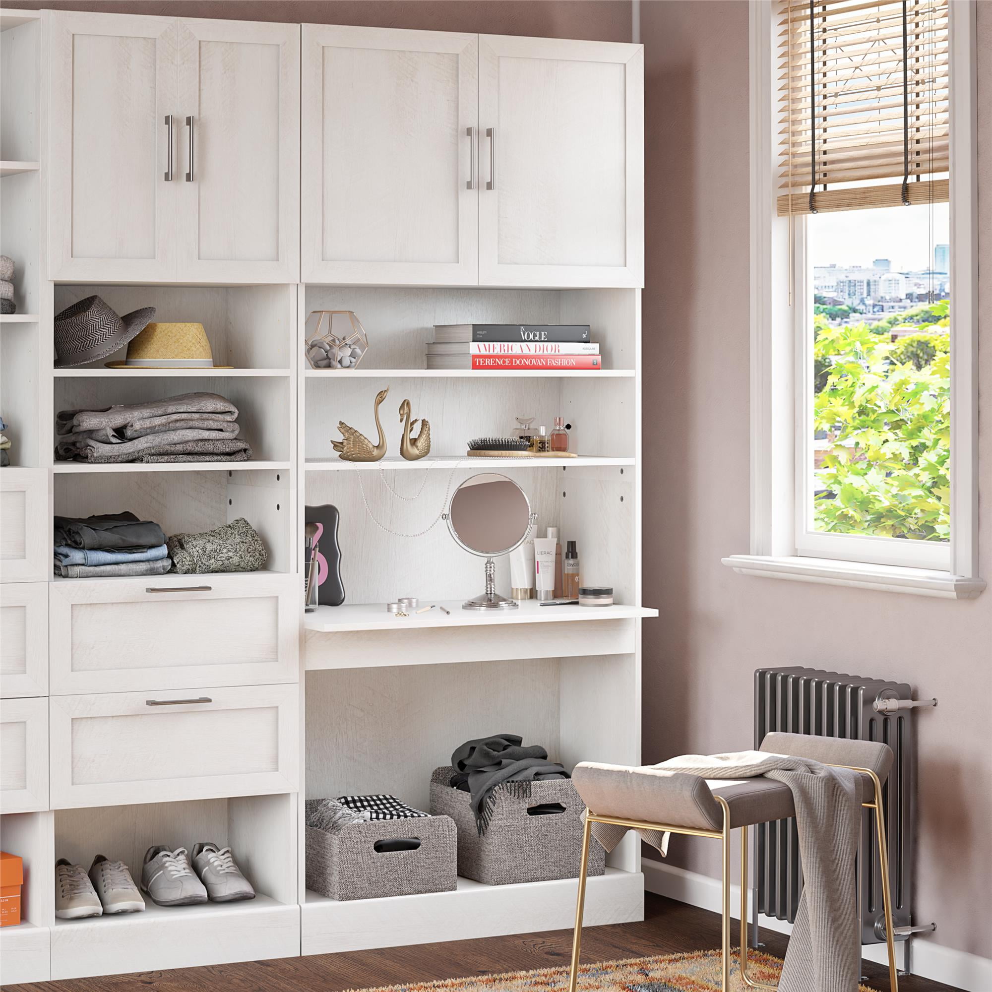 Elba Vanity Modular Closet Unit, Ivory Oak - Walmart.com