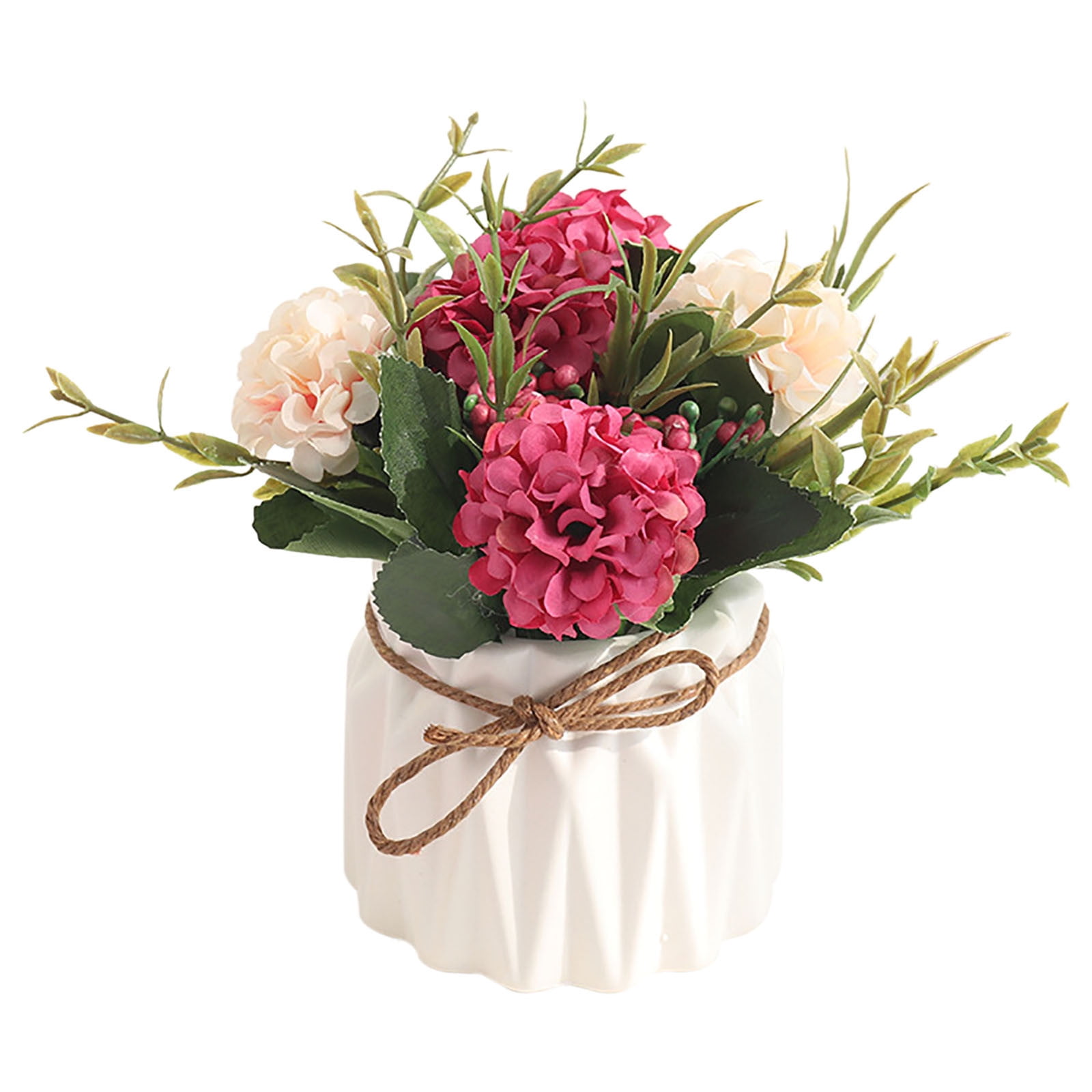 Elbeaqi Ceramic Vase Simulation Tree Green Succulents Plant Pot Flower ...