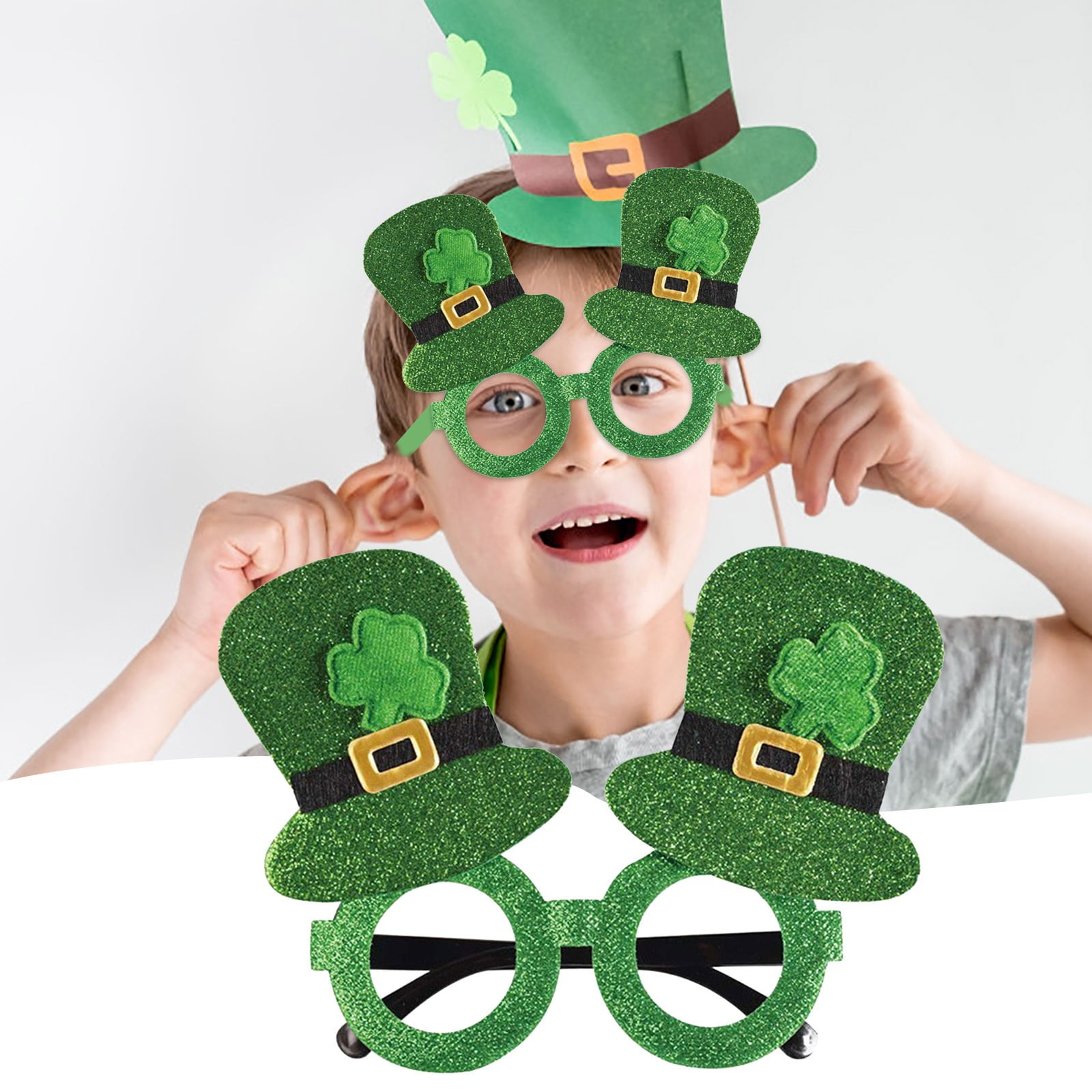 Elbeaqi St Patricks Day Eyeglasses St Patricks Day Photo Props Glasses ...