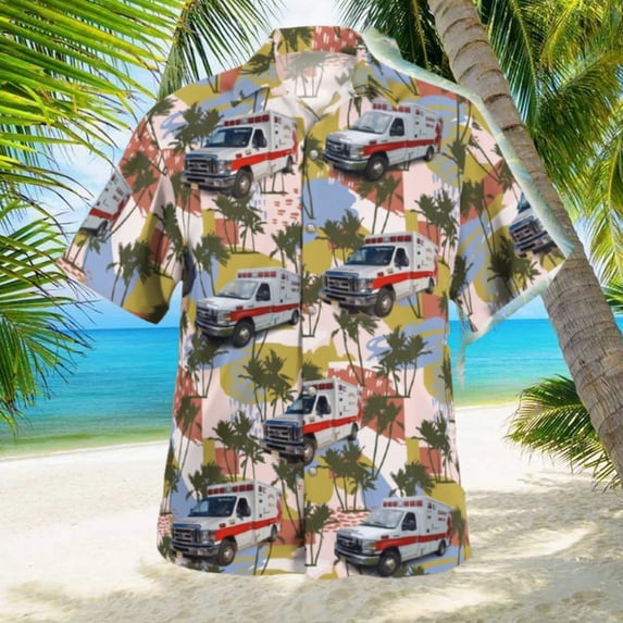 Elberon First Aid Squad Elberon New Jersey Hawaiian Shirt - Walmart.com