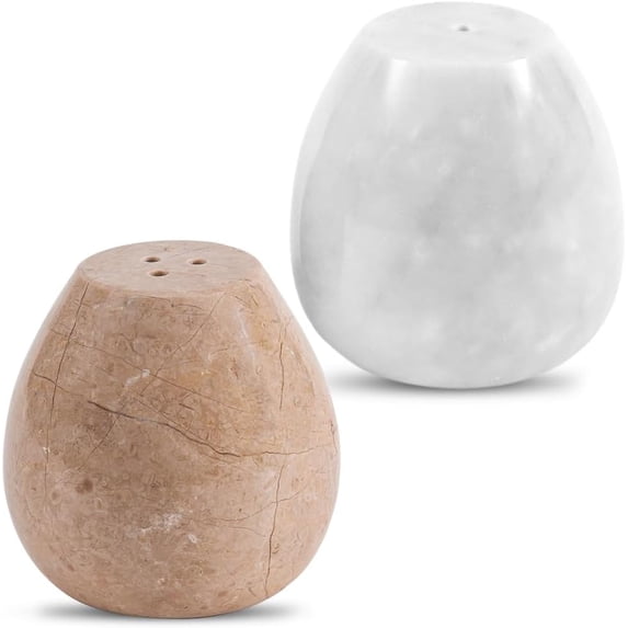 Elborse Marble Salt and Pepper Shakers Set of 2 Verona & White 2.3 ...