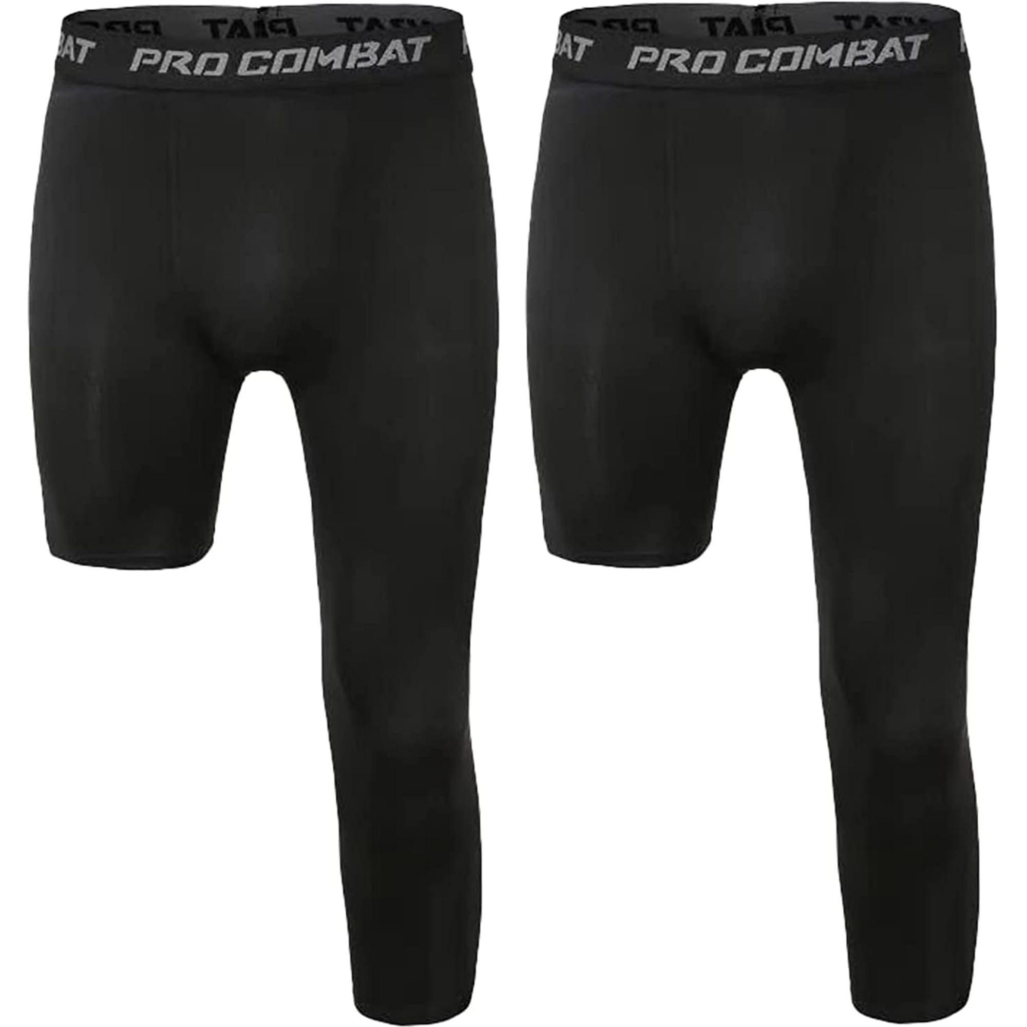 Elbourn 2pcs One Leg Compression Tights For Basketball Capri Tights 3 4
