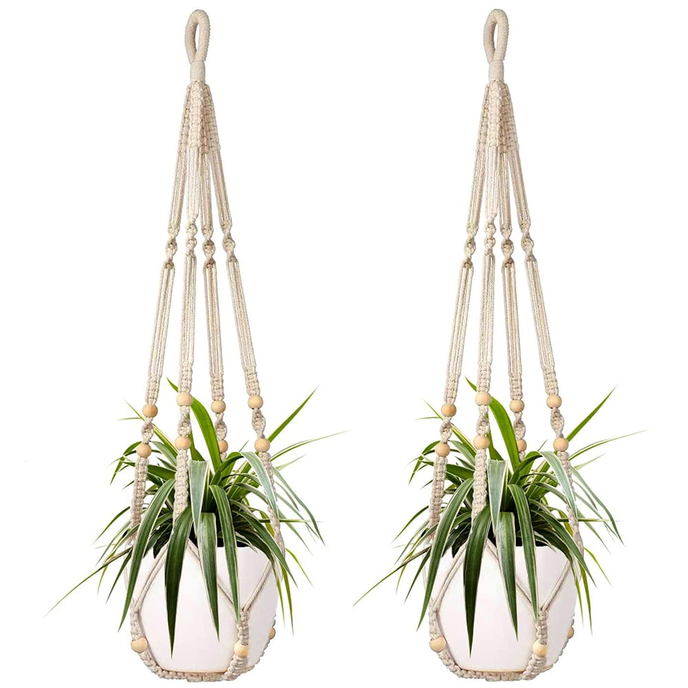 Acdanc Elbourn White Hemp Rope Plant Hangers (2 Count) - Walmart.com