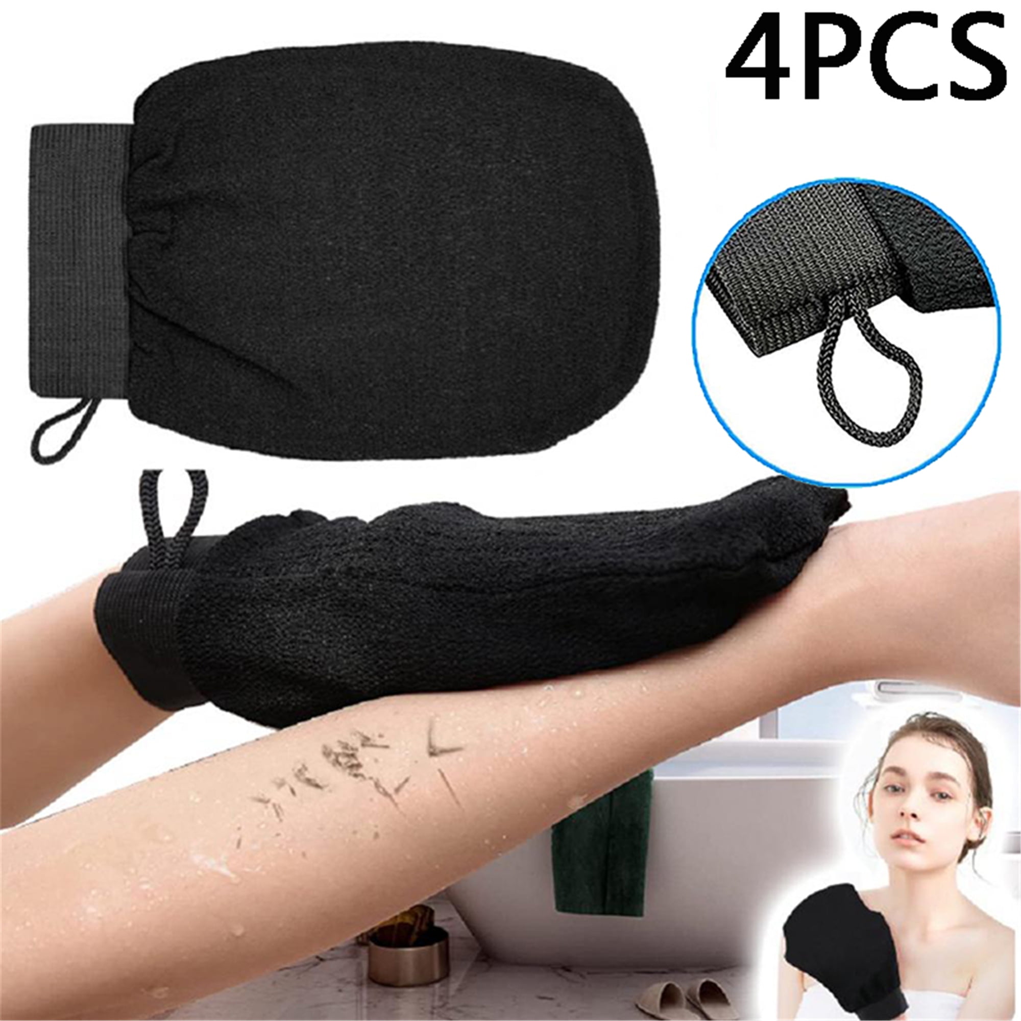 Elbourn 4PCS Spa Exfoliation Mitts, Hand Exfoliator, Deep Body Scrub ...