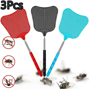 Enoz Fly Swatter, Wire Handled Plastic Fly Swatter, Assorted Colors, 2 ...