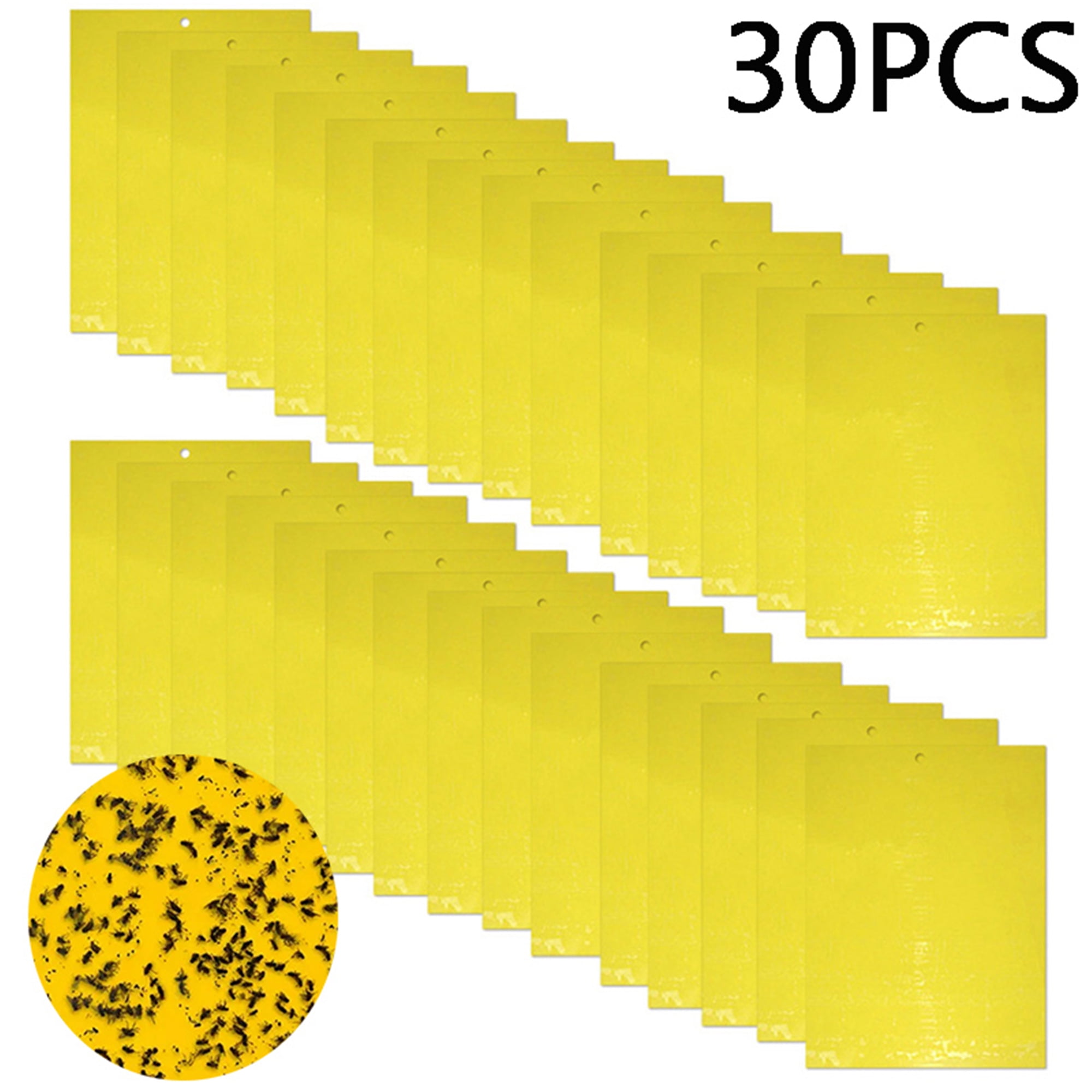 Elbourn Double-Sided Yellow Sticky Card Insect Trap - 30 Count, Ready ...