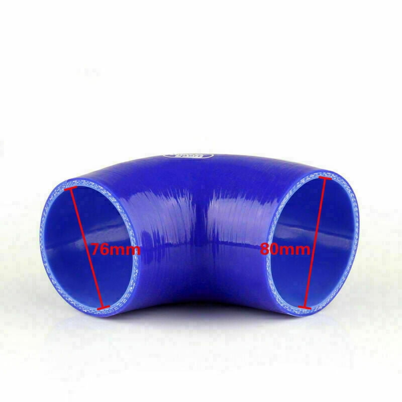 Elbow 90 Degree 76mm 80mm Silicone Pipe Hose Coupler Intercooler Turbo ...