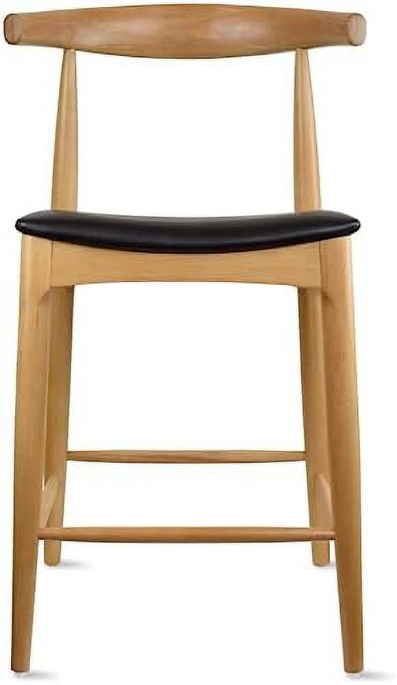 Elbow Countertop Height Bar Stool Wood Frame Bar Stools with Open Backs ...
