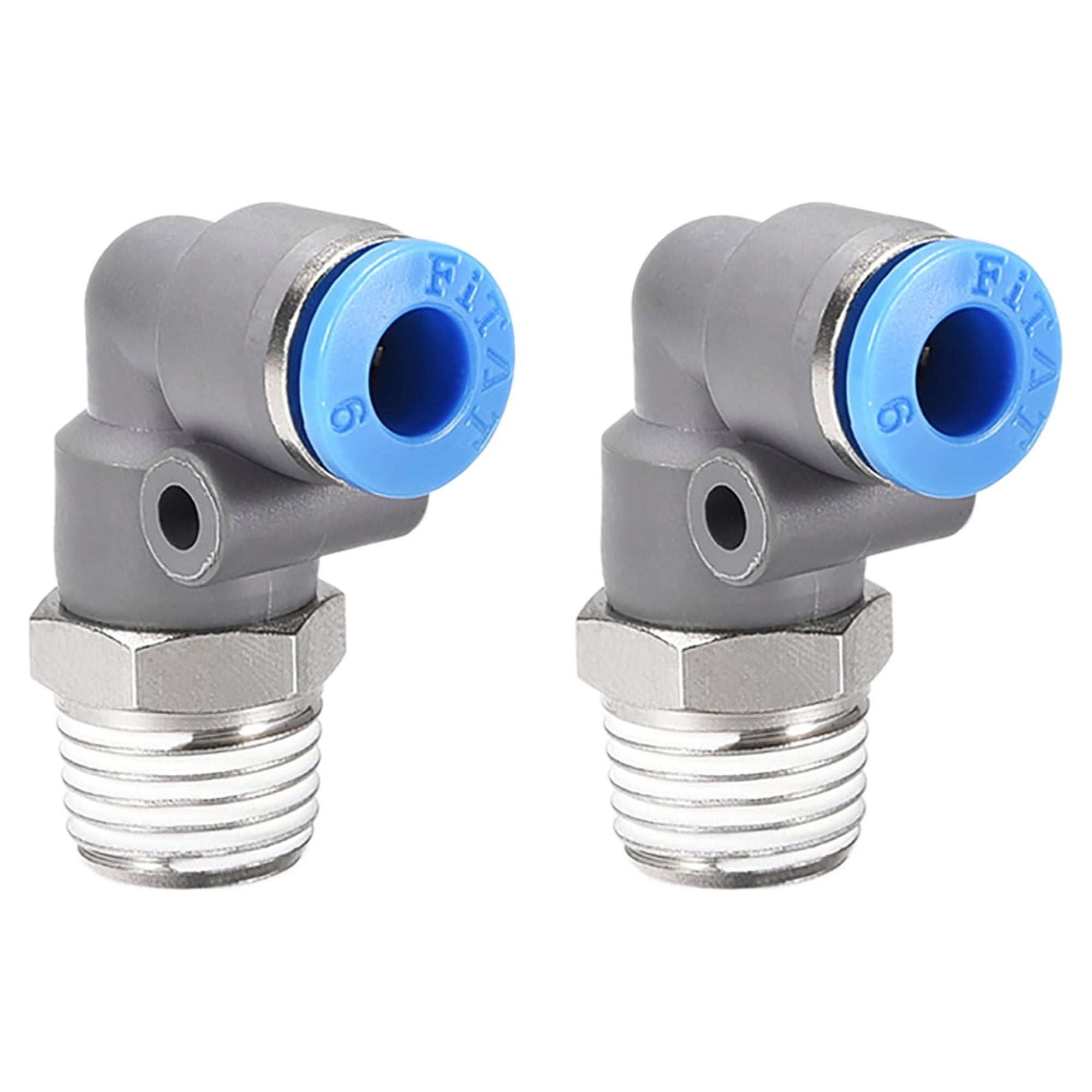 Elbow Push to Connect Air Fittings 6mm Tube OD X 1/4PT Thread Pneumatic ...