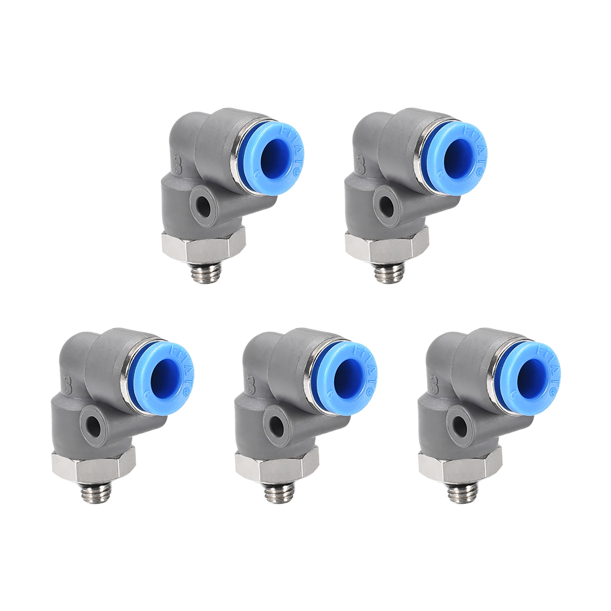 Elbow Push to Connect Air Fittings 6mm Tube OD X M5 Thread Pneumatic ...