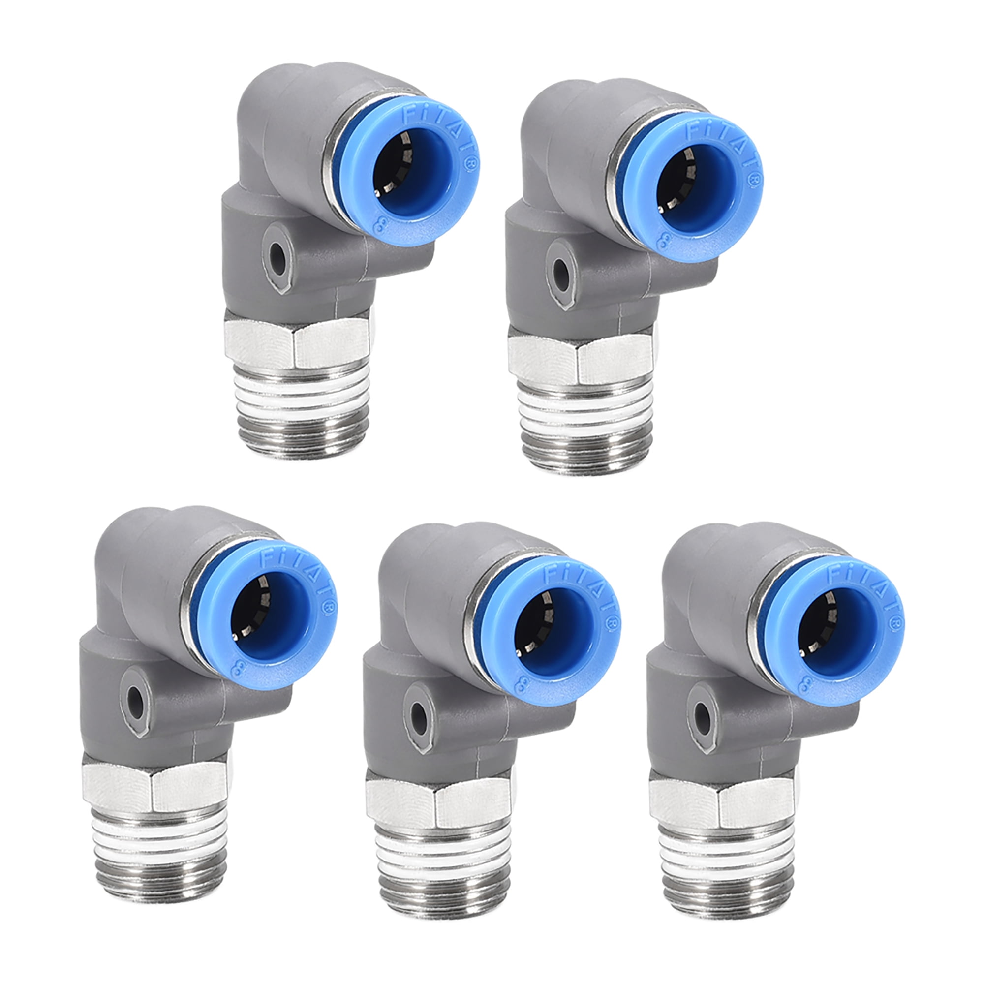 Elbow Push to Connect Air Fittings 8mm Tube OD X 1/4PT Thread Pneumatic ...