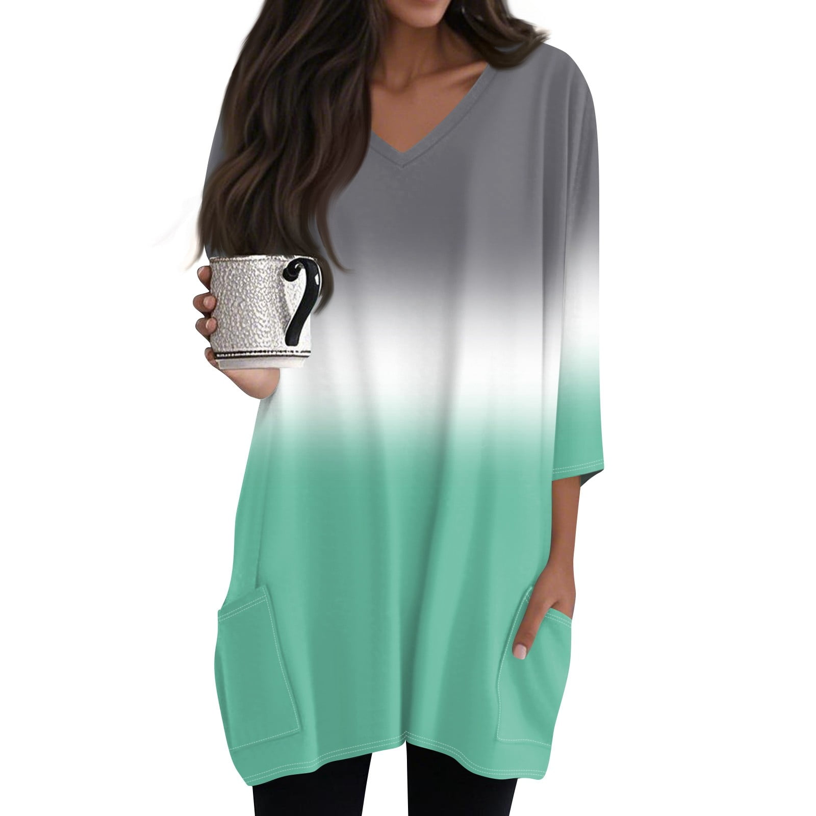 Elbow Sleeve Tops Women with Pockets - Walmart.com