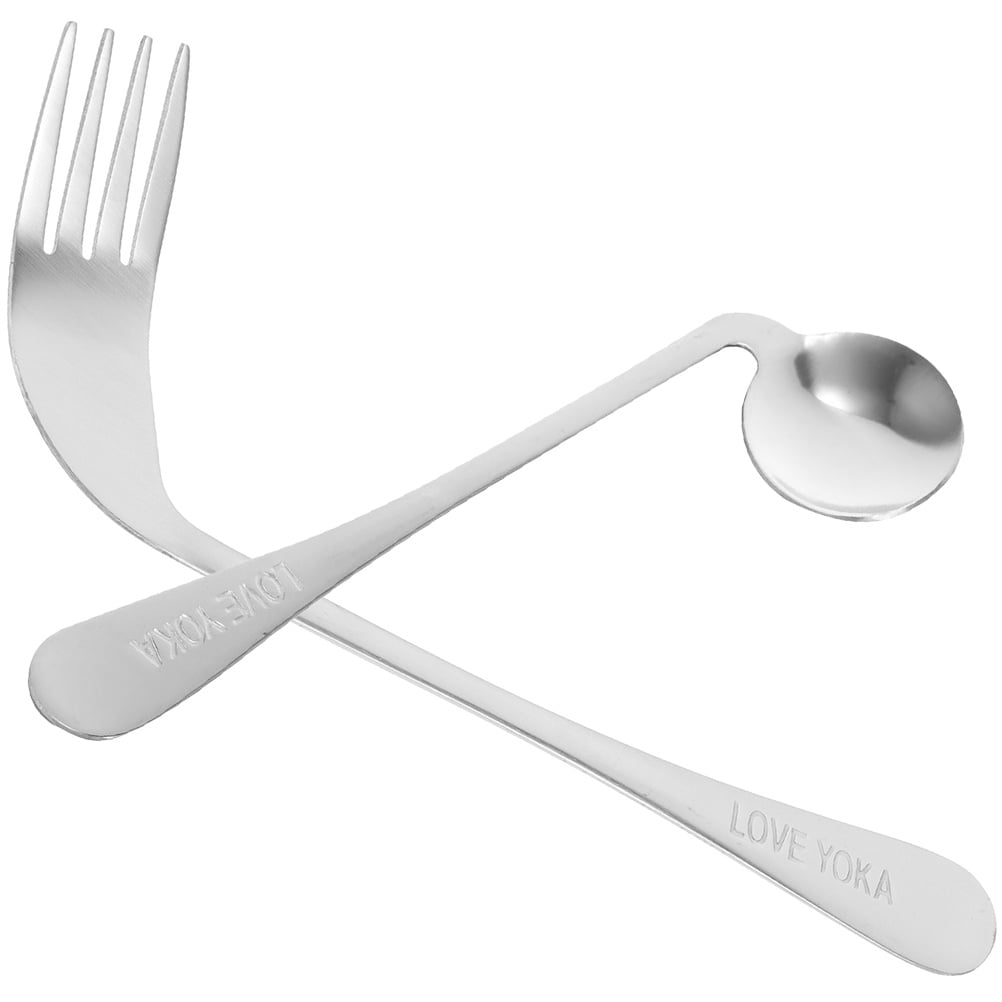 ifundom multi-function spoon Angled Fork Spoon Stainless Steel 1 Set ...