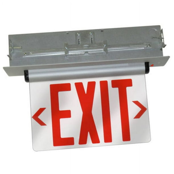 Elco Edgrec2 Double Face 12" Wide Edge Lit Recessed Led Exit Sign - Red ...