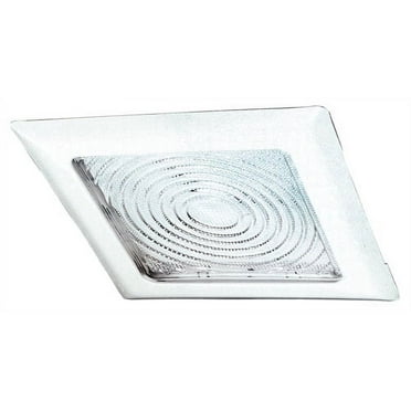 Halo 9-1/2 in. White Recessed Lighting Square Trim with Glass Albalite ...