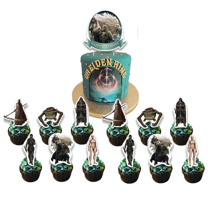 Elden Ring Cake Topper Cupcake Set Party Supplies Decoration Birthday ...