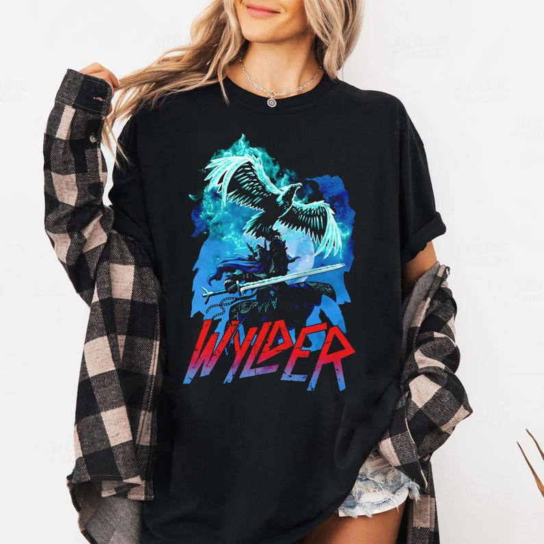 Eldent Ring NightReign Wyldert Shirt, Raven Warrior Tee, Fantasy RPG ...