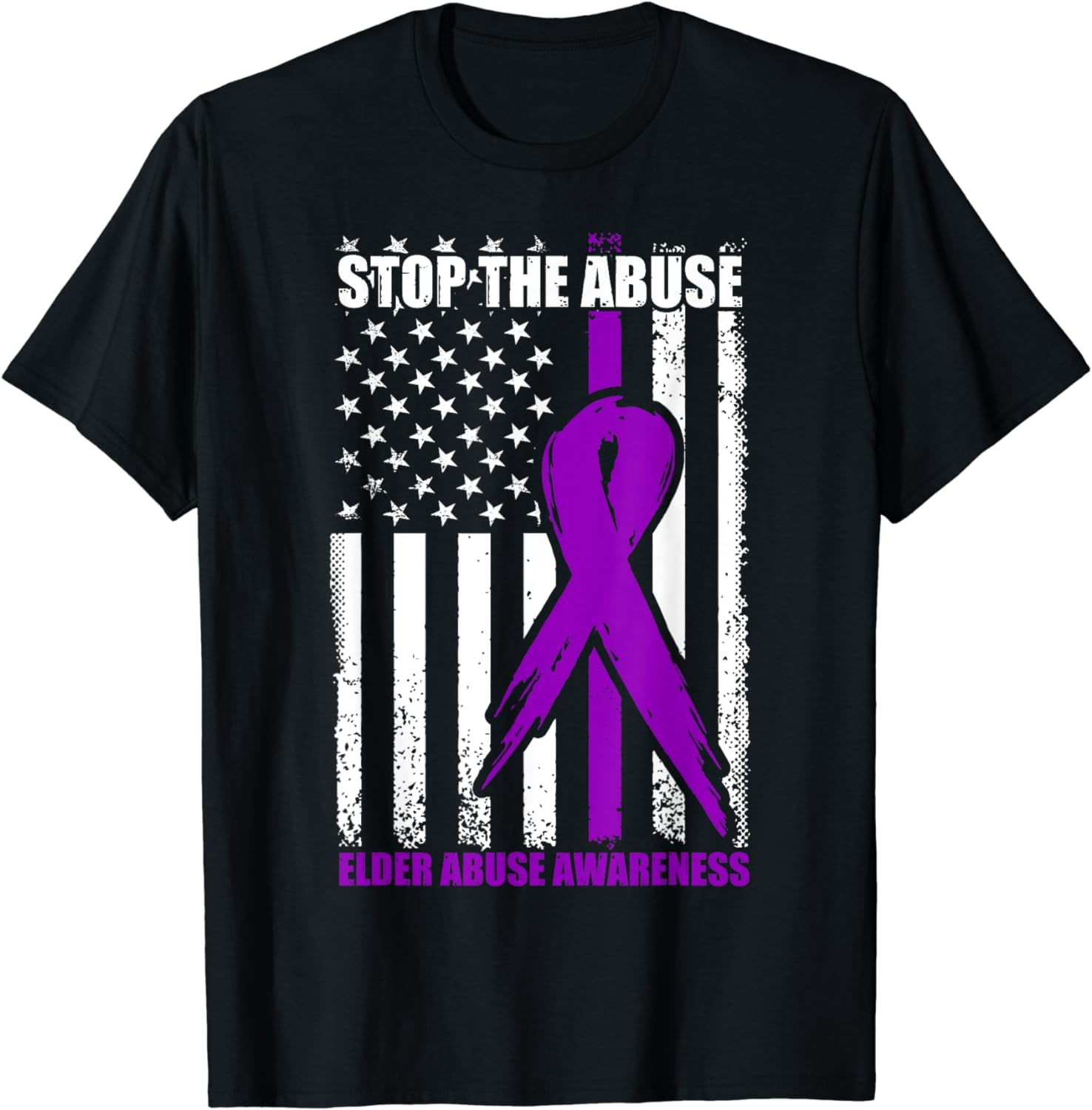 Elder Abuse Awareness Purple Ribbon T-Shirt - Walmart.com