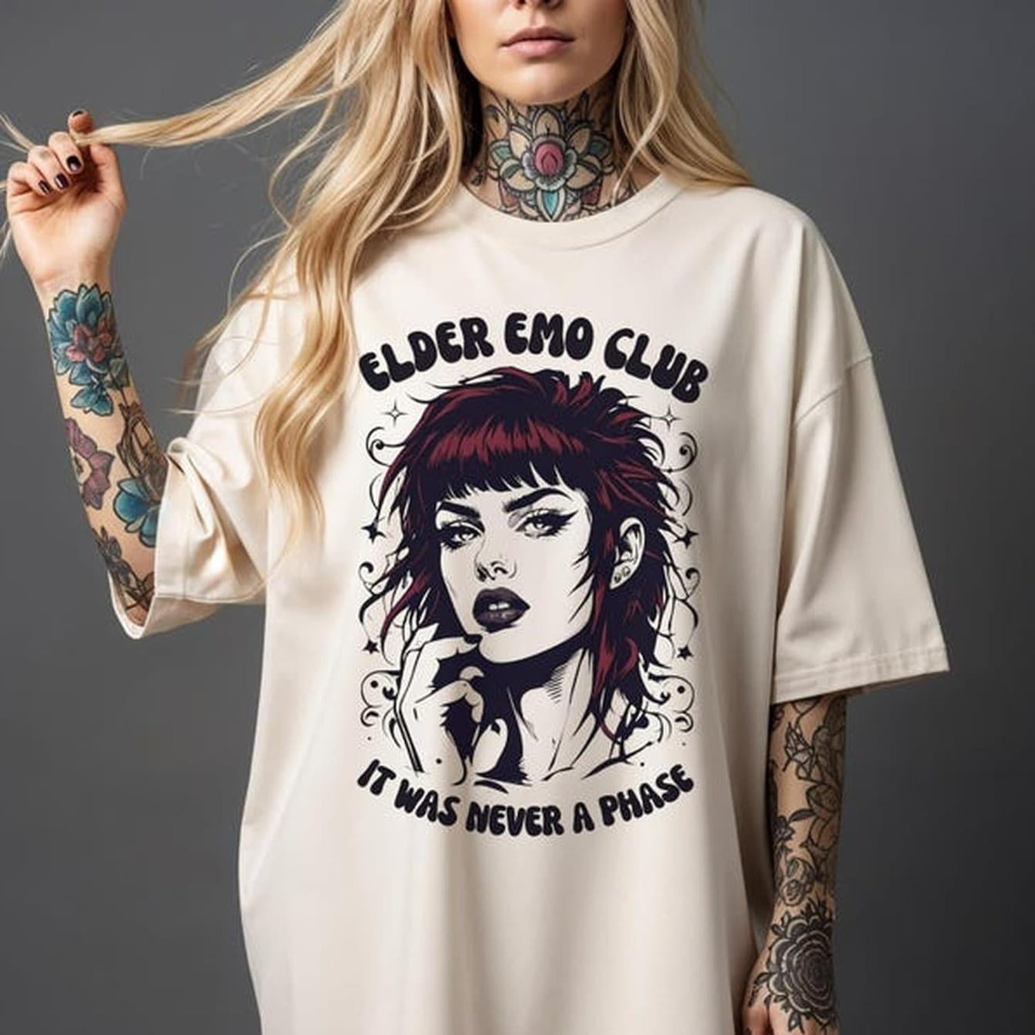 Elder Emo Club It Was Never A Phase Hair Unisex Short Sleeve Tee ...