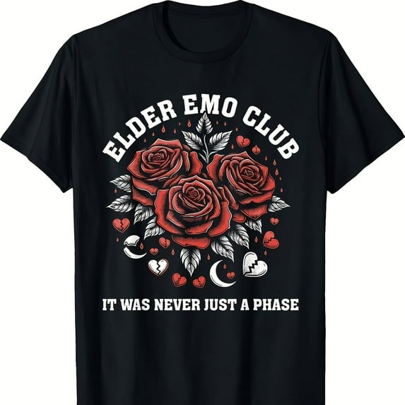 Elder Emo Club It Was Never Just A Phase Funny Emo Goth Punk T ...