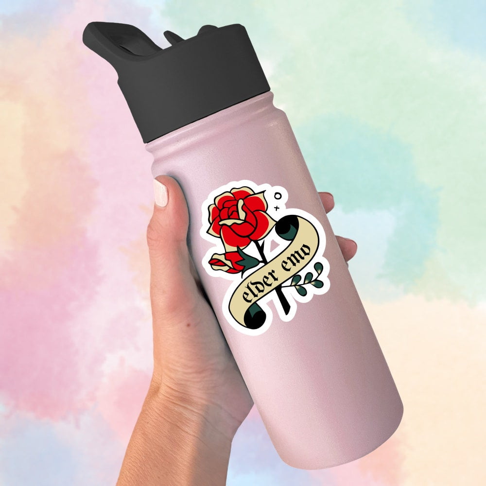 Elder Emo Rose Sticker, Emo Music, Elder Millennial, Millennial Sticker ...
