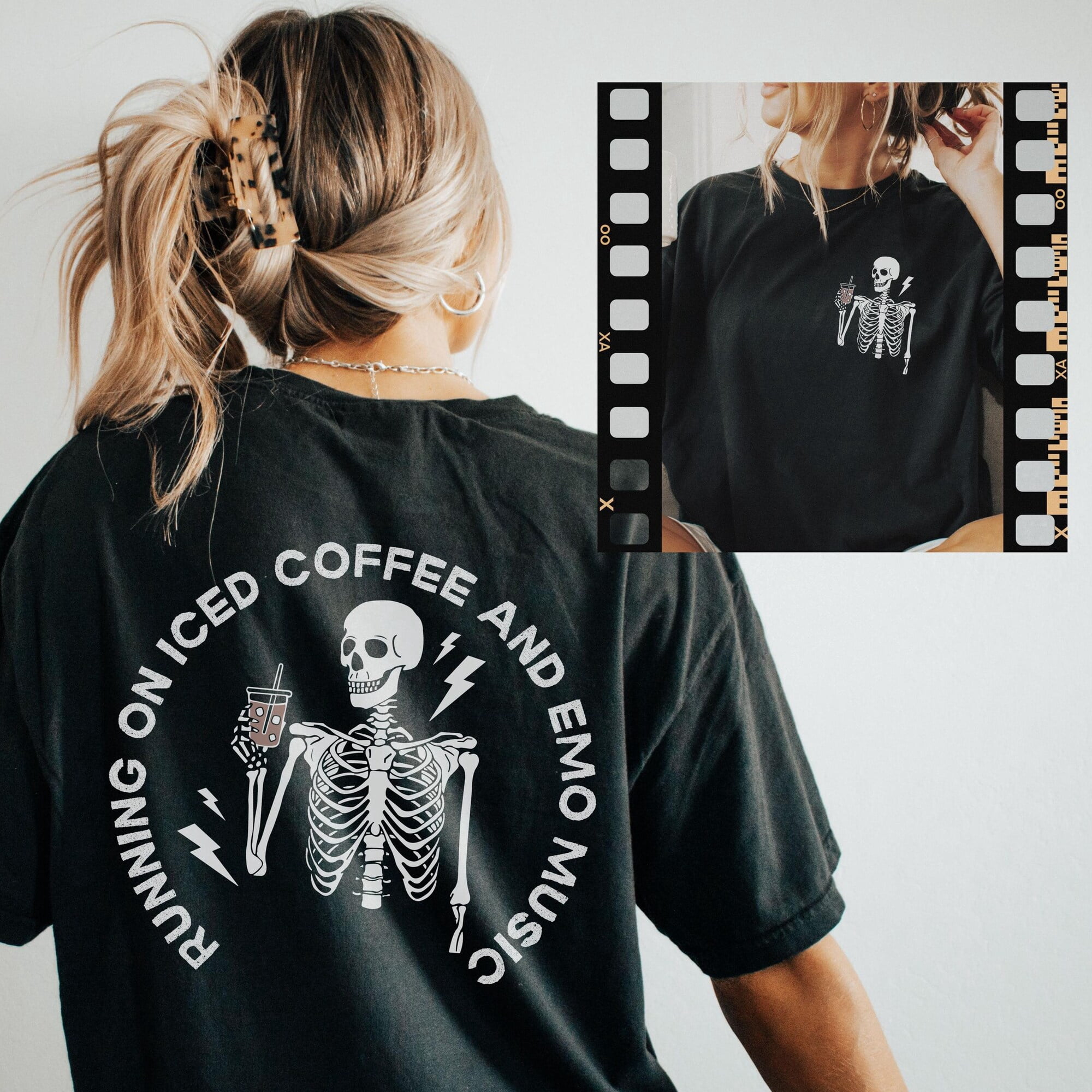Elder Emo Shirt Pop Punk Skeleton Tee - Walmart.com