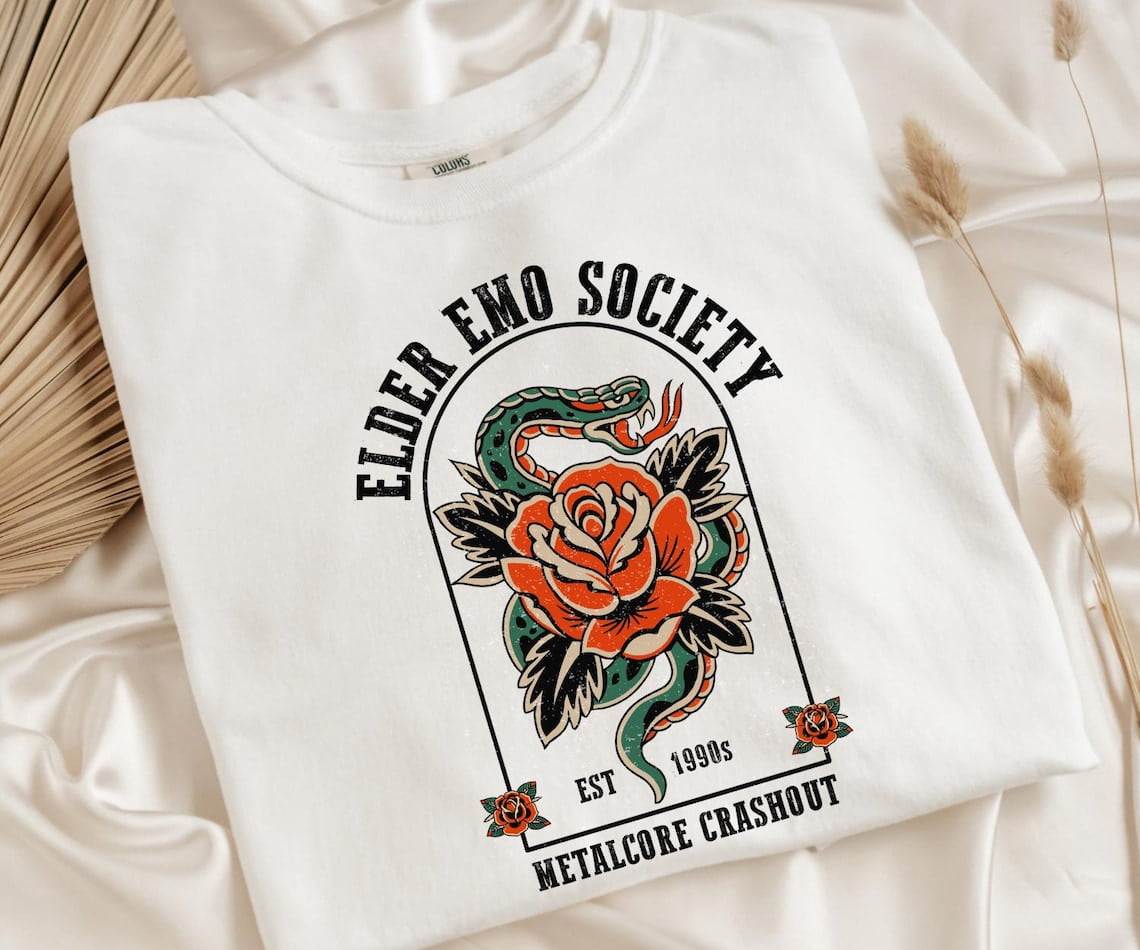 Elder Emo Society Metalcore Crashout Shirt, Elder Emo T-Shirt, Emo ...