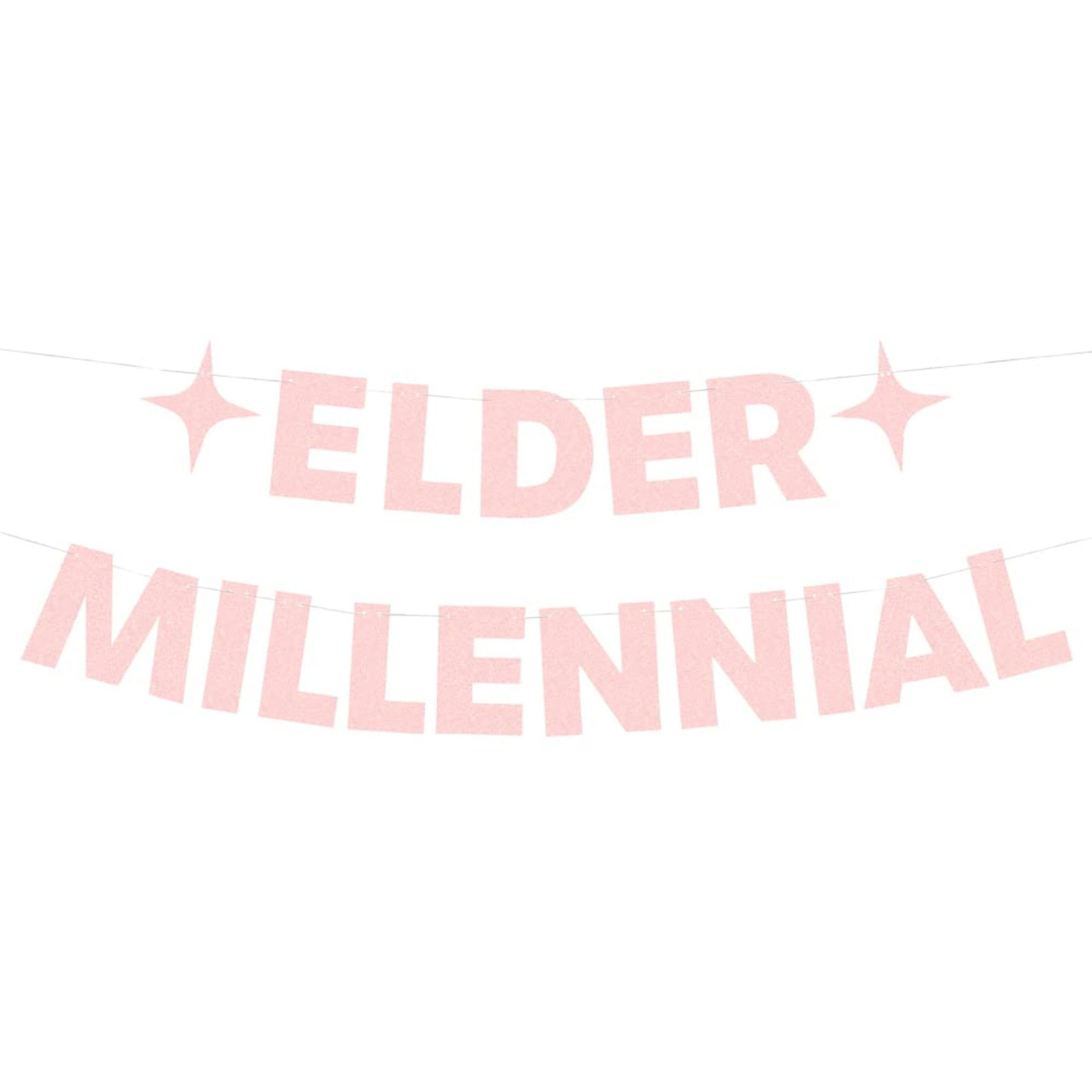 Elder Millennial Pink Glitter Banner for 30th Birthday Celebrations ...