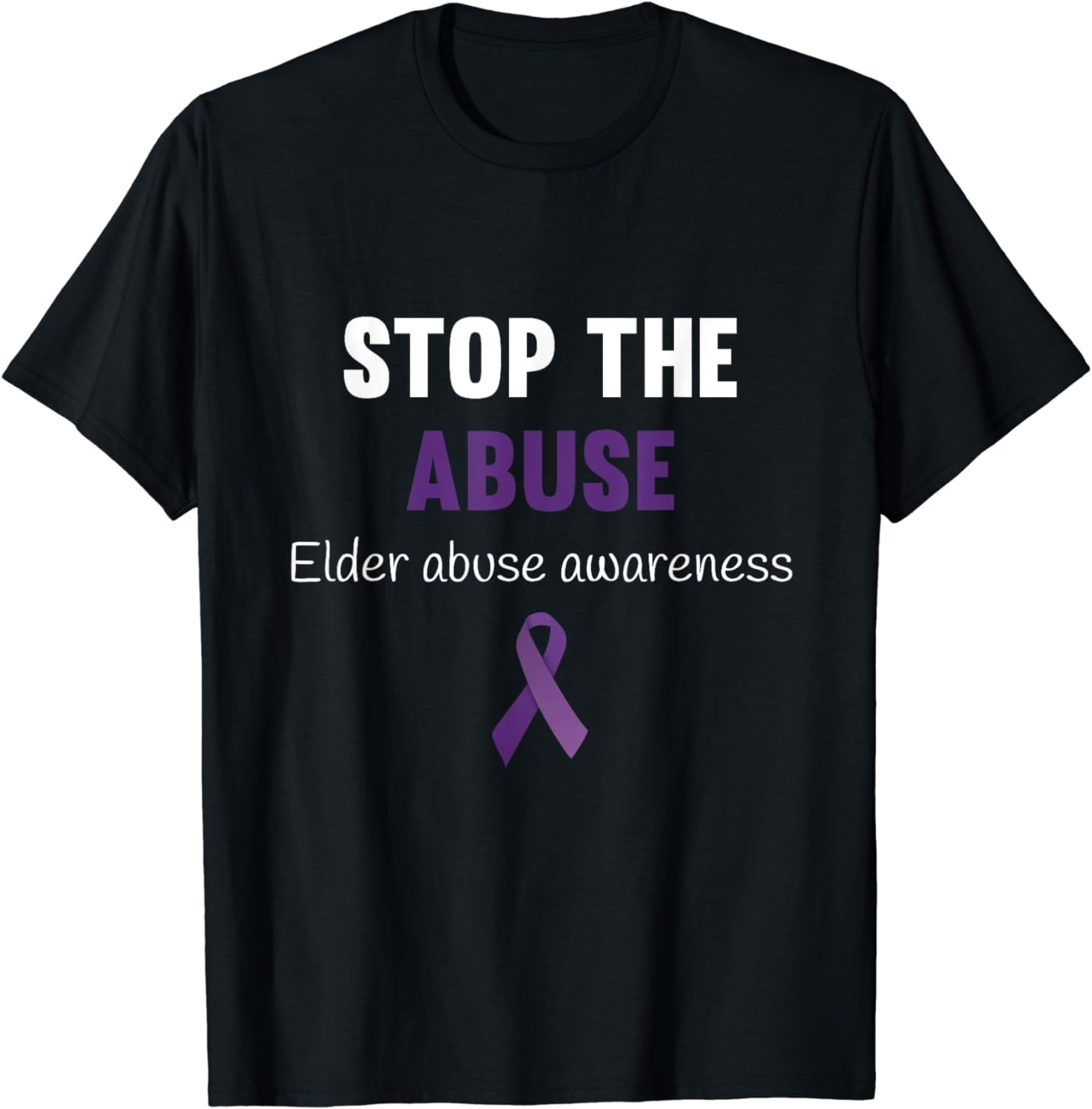 Elder abuse awareness Stop the abuse T Shirt Purple ribbon - Walmart.com