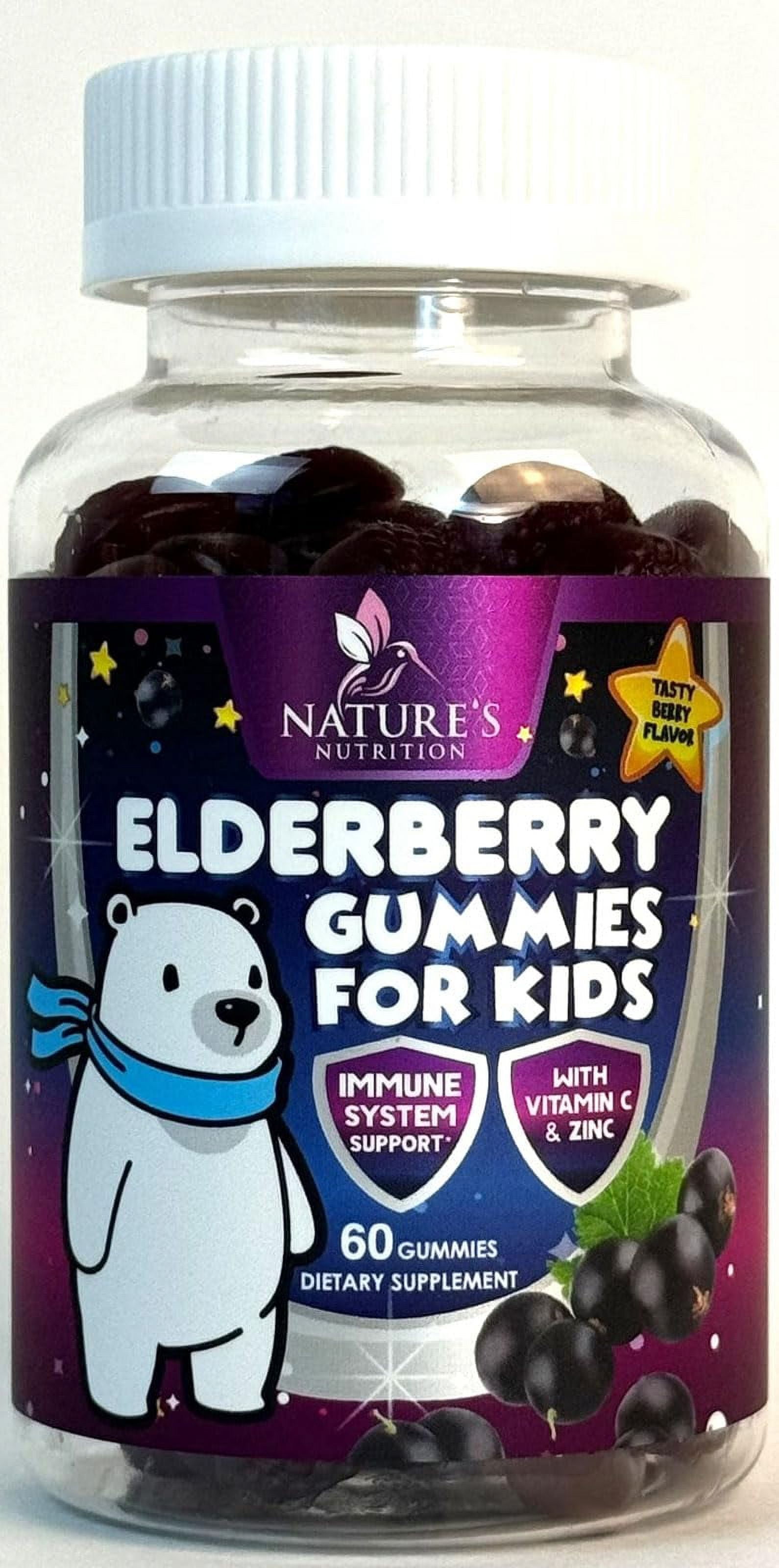 Elderberry Gummies for Kids with Vitamin C, Zinc & Sambucus Black ...