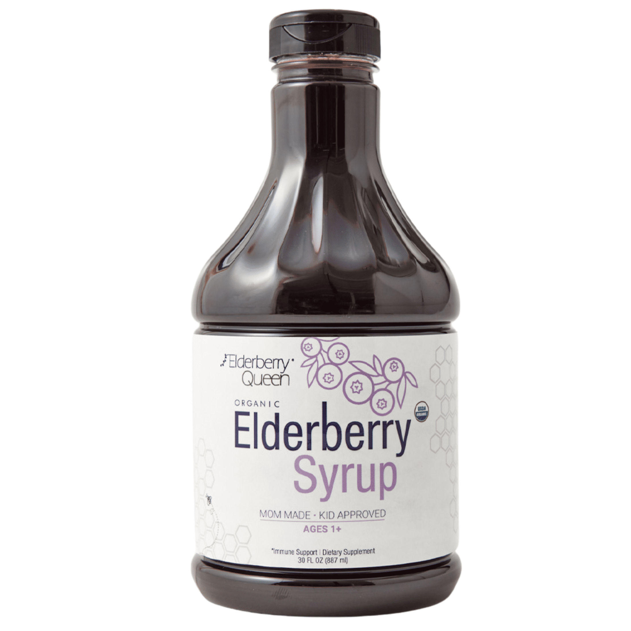 Elderberry Queen Certified Organic Elderberry Syrup Supplement for ...
