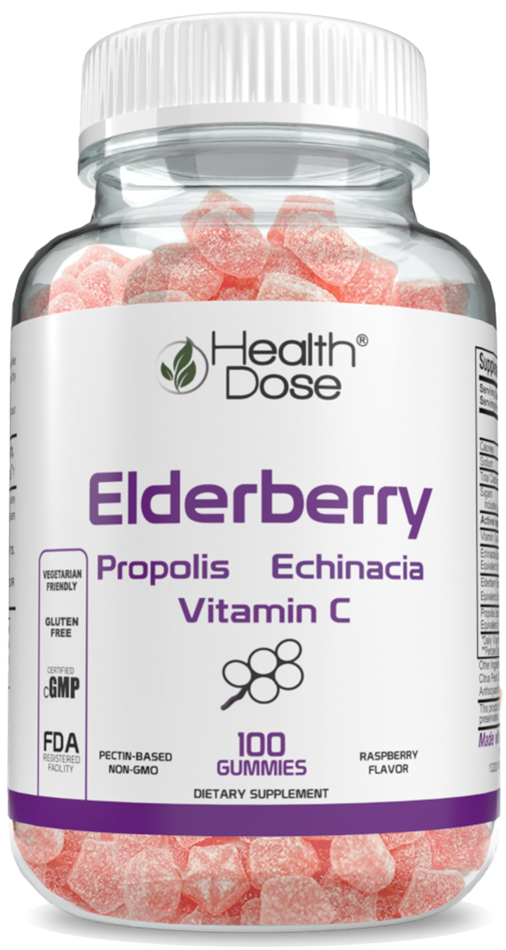 Elderberry Sambucus Gummy Vitamins Men & Women by Health Dose 100 ...