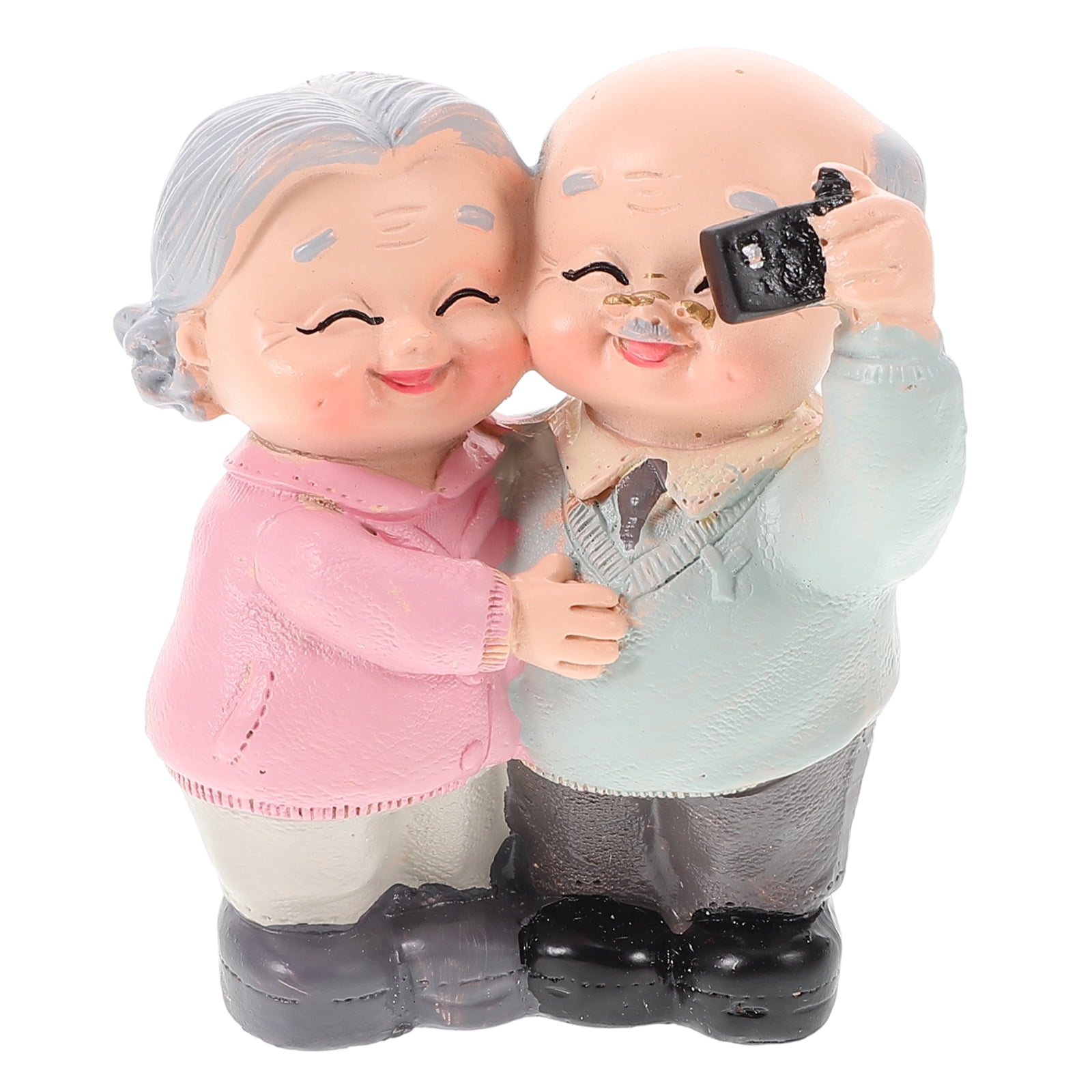 Elderly Couple Statue Old Man Granny Ornaments Miss - Walmart.com
