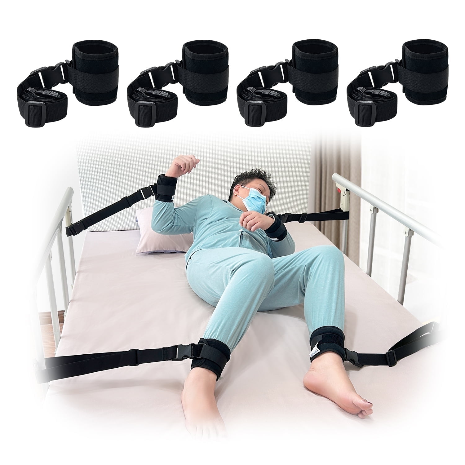 Adjustable Wrist and Ankle Support Cuffs – Secure Limb Straps with ...