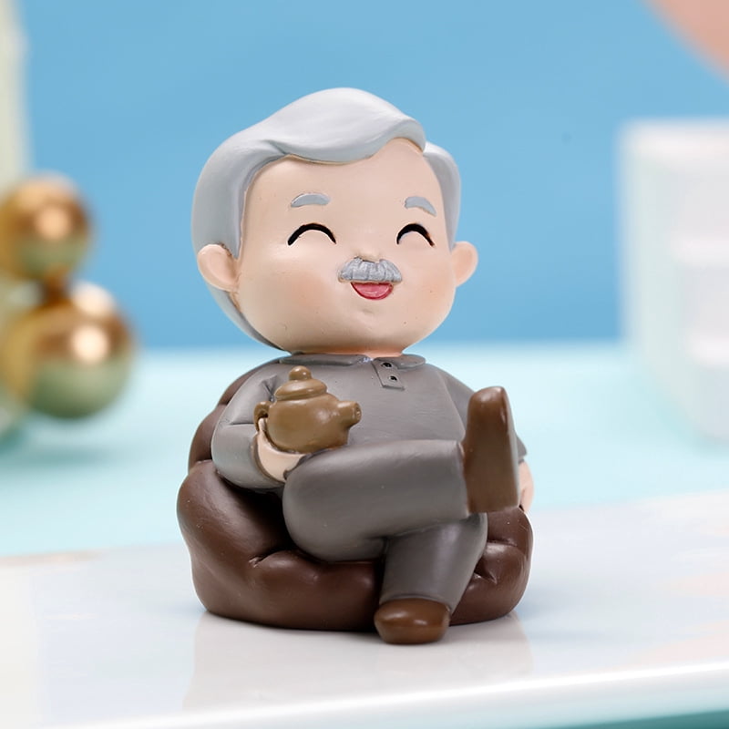 Elderly Grandma Cake Decorations Happy Grandma Cake Topper Figures for ...