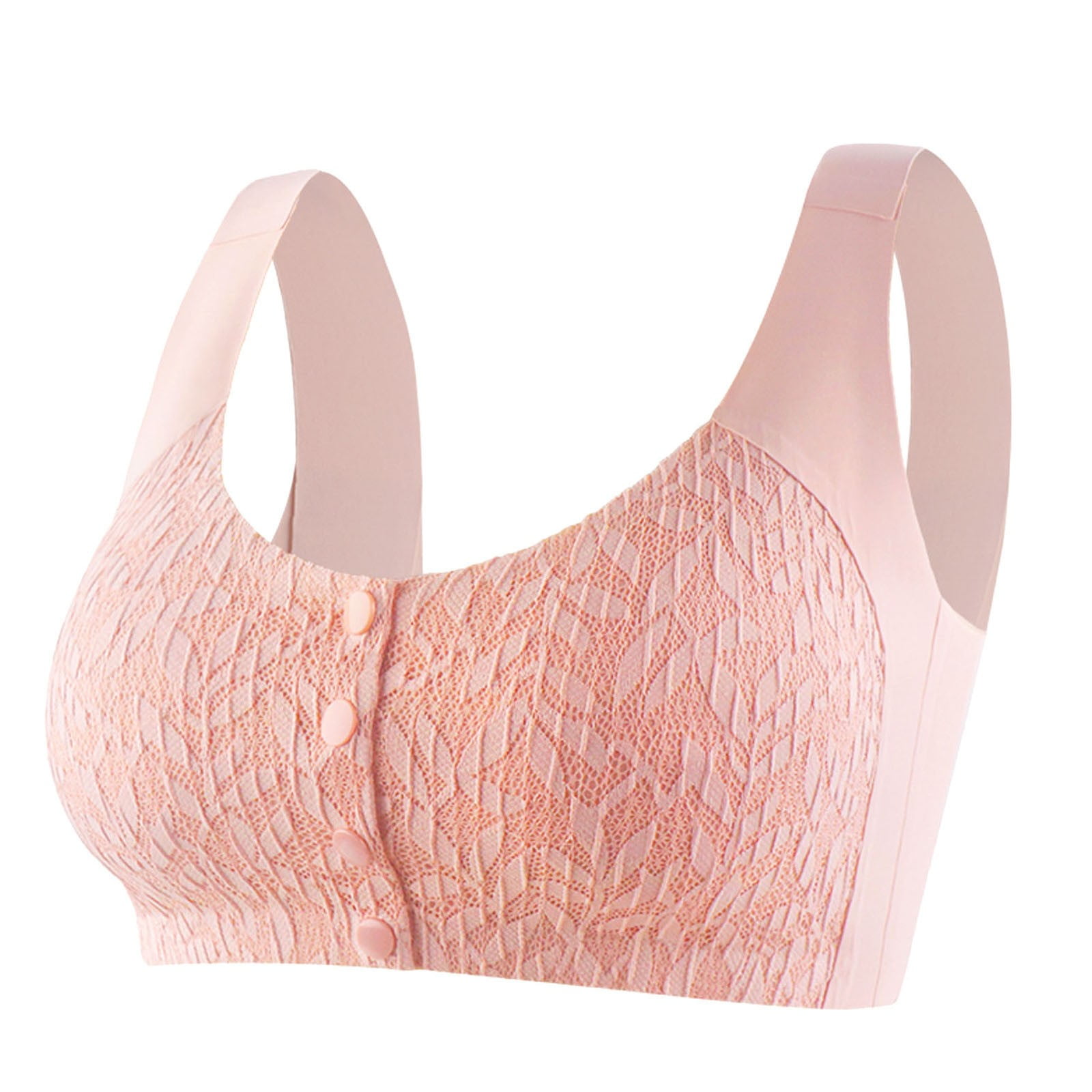 Elderly Ladies 2024 Uplift Front Close Button Bra Wirefree Front