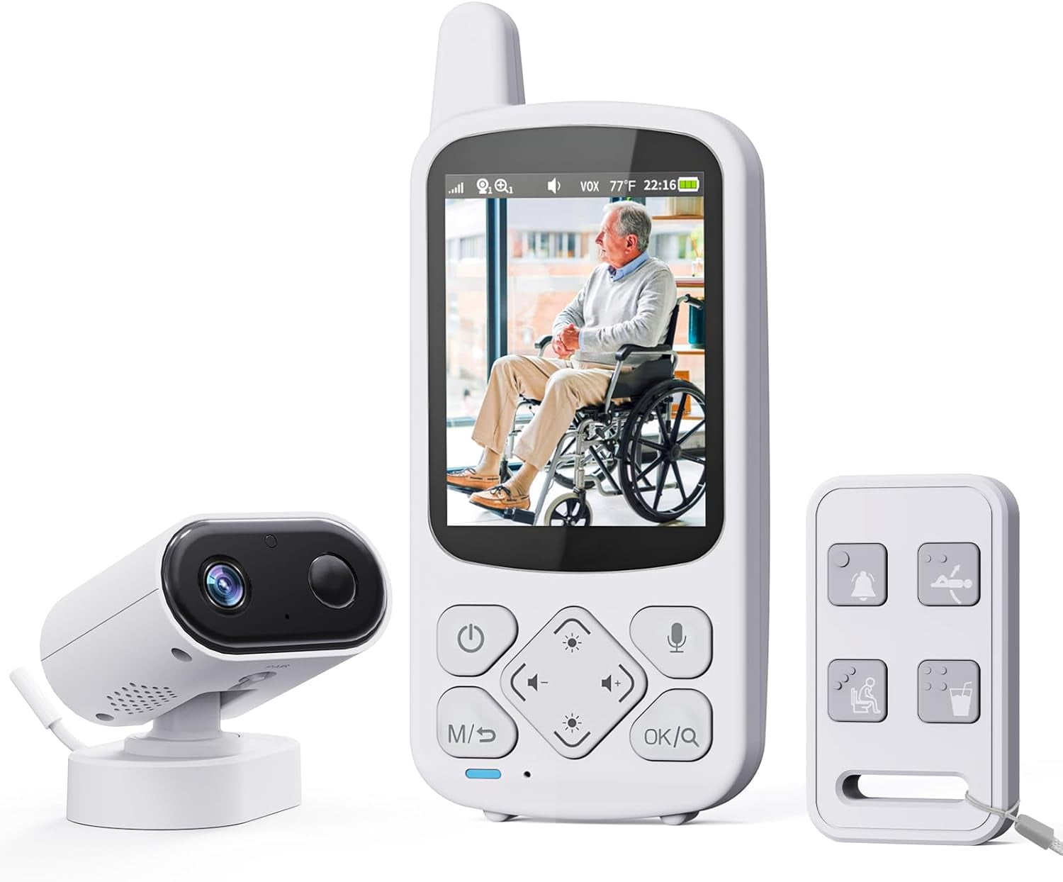 Elderly Monitor with Camera and Audio, Call Button/2 Way Talk Room ...