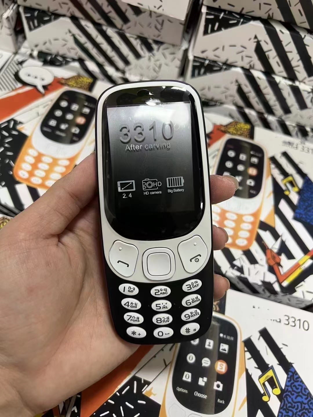 Elderly Senior Mobile 3310 2.4-inch 2G Candy Bar Button Dual SIM Feature Phone With Large ...