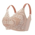 Elderly Women Daisy Uplifting Front Closure Bra Solid Color Snap Front