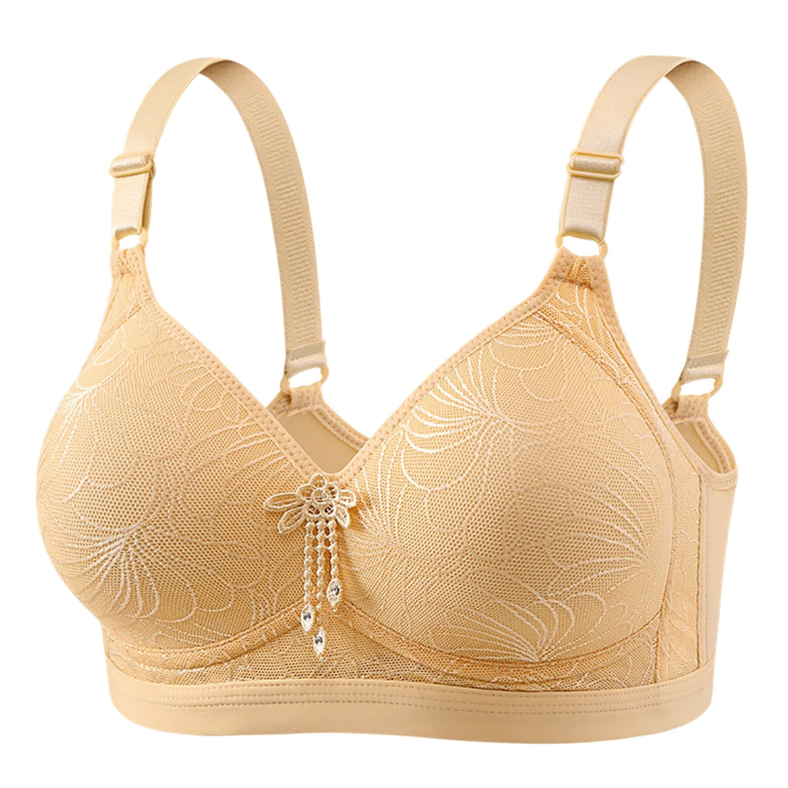 Elderly Women's Plus Size Front Closure Bra Wireless Comfortable ...