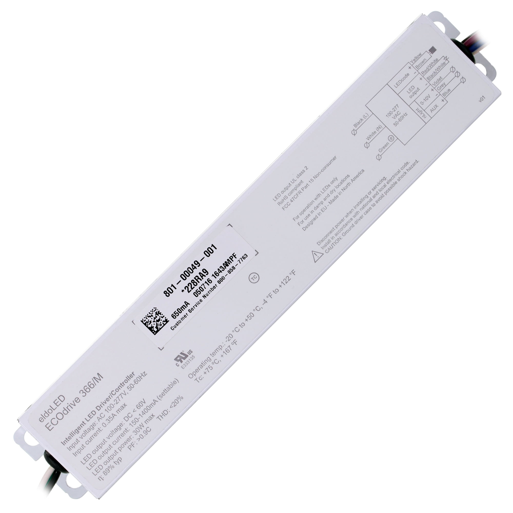 EldoLED ECOdrive 366/M Intelligent 0-10V Dimmable LED Driver, 30W, 120-277V - Walmart.com