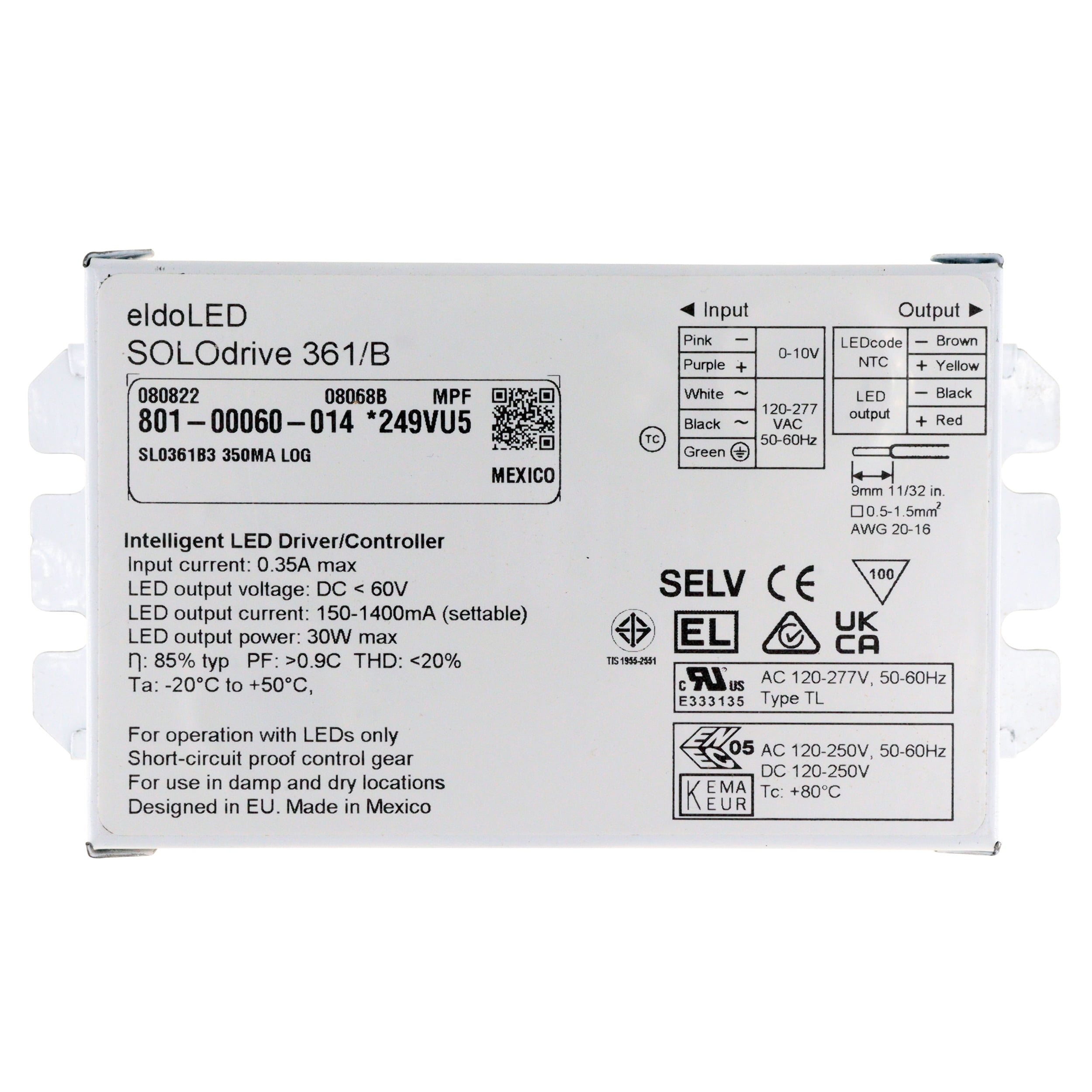 EldoLED SOLOdrive-361/B Intelligent LED Driver/Controller, 60Vdc, 150 ...