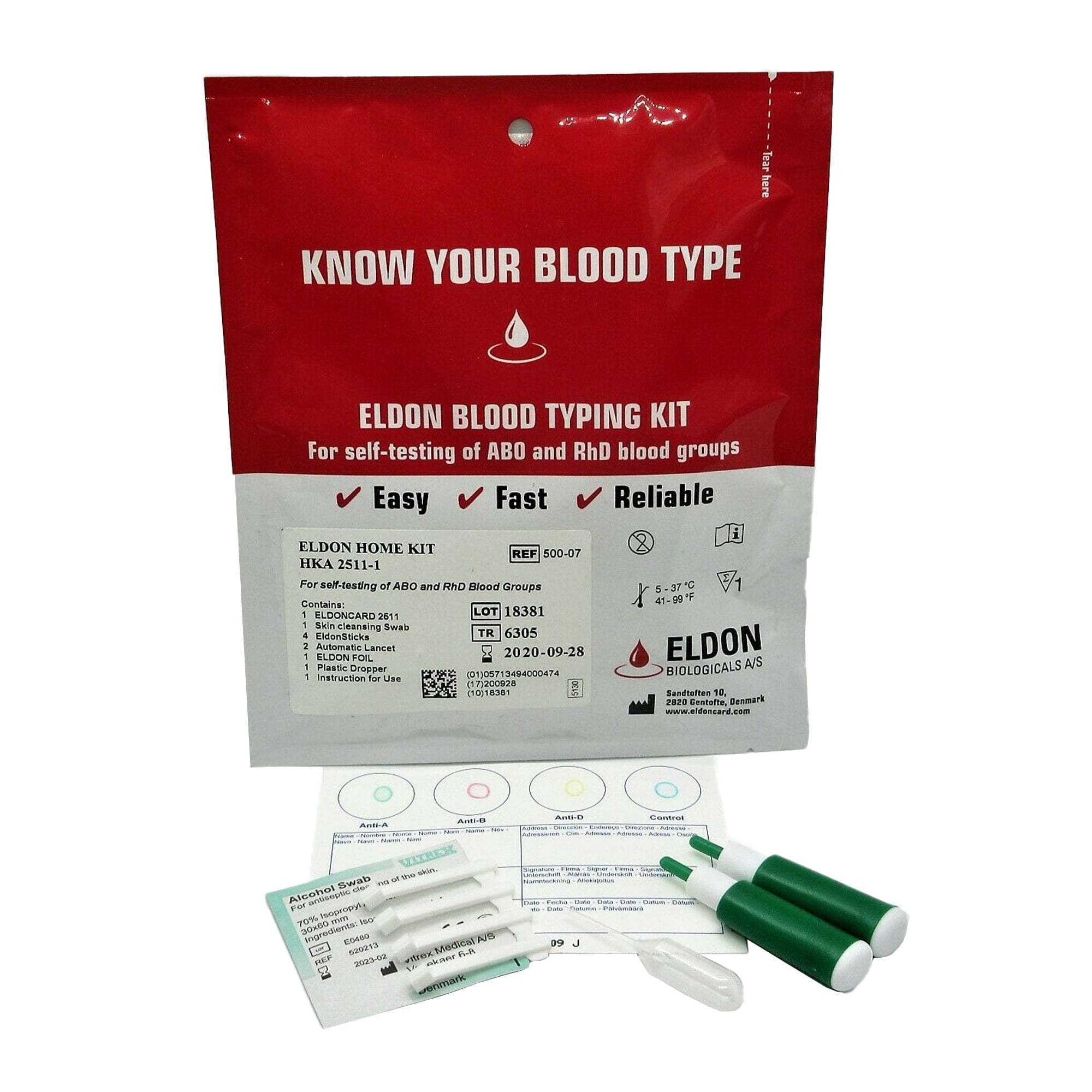 EldonCard Blood Bank Test Kit 20 µL ELD-BT, 1 Ct - Walmart.com