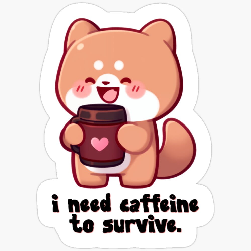 Eldric Honeydew - I Need Caffeine To Survive Sticker Phone Decal Water ...