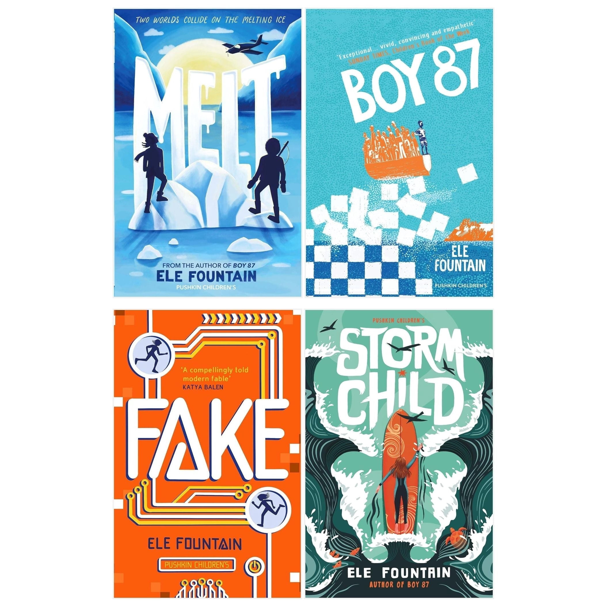 Ele Fountain 4 Books Collection Set (Fake, Boy 87, Storm Child, Melt ...