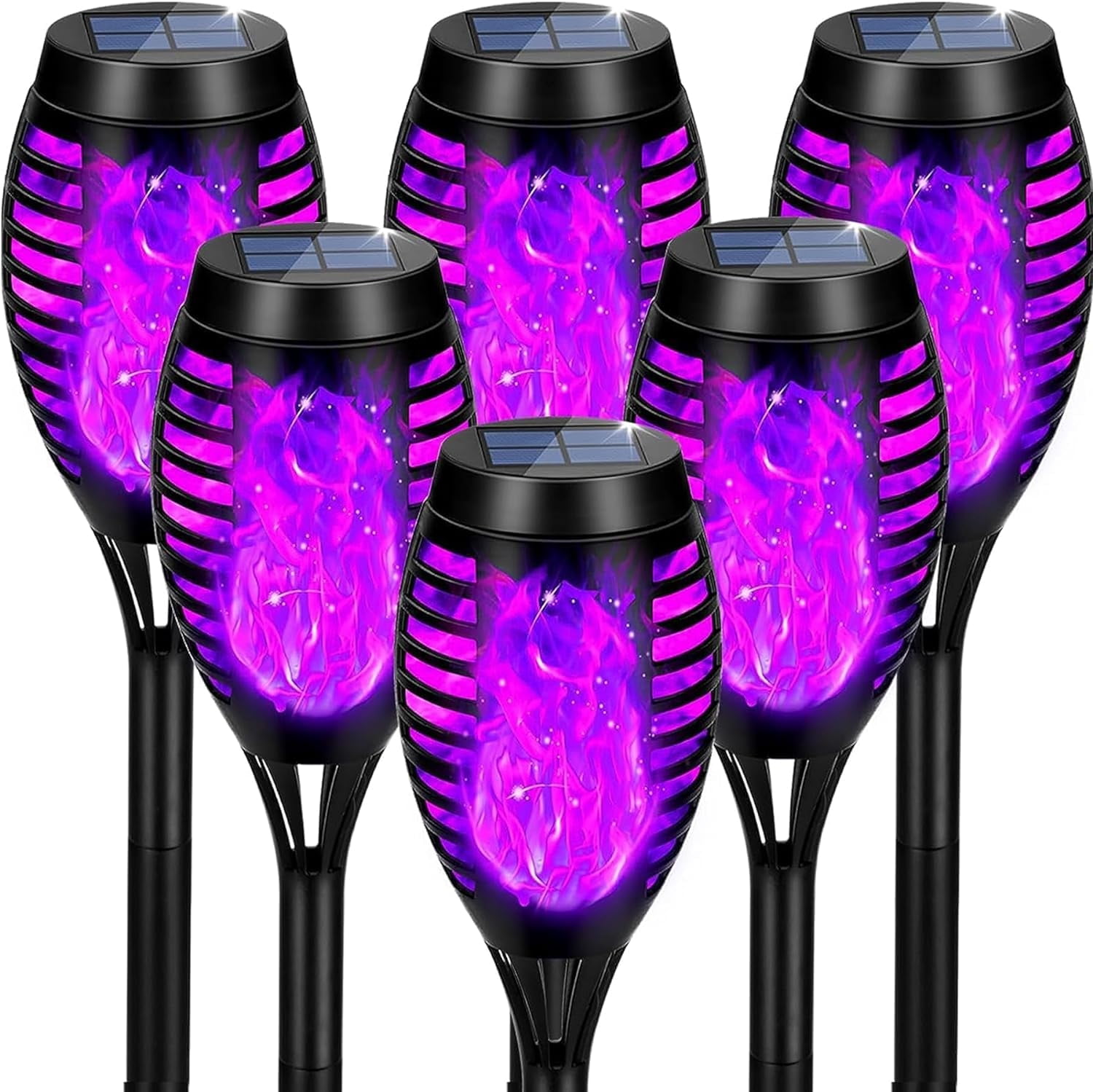 Ele-mall2022 LED Solar Flickering Flame Landscape & Walkway Lights ...