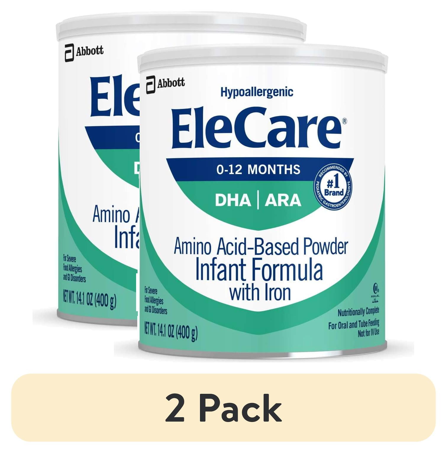 (2 pack) EleCare Hypoallergenic Amino Acid-Based Powder Baby Formula ...