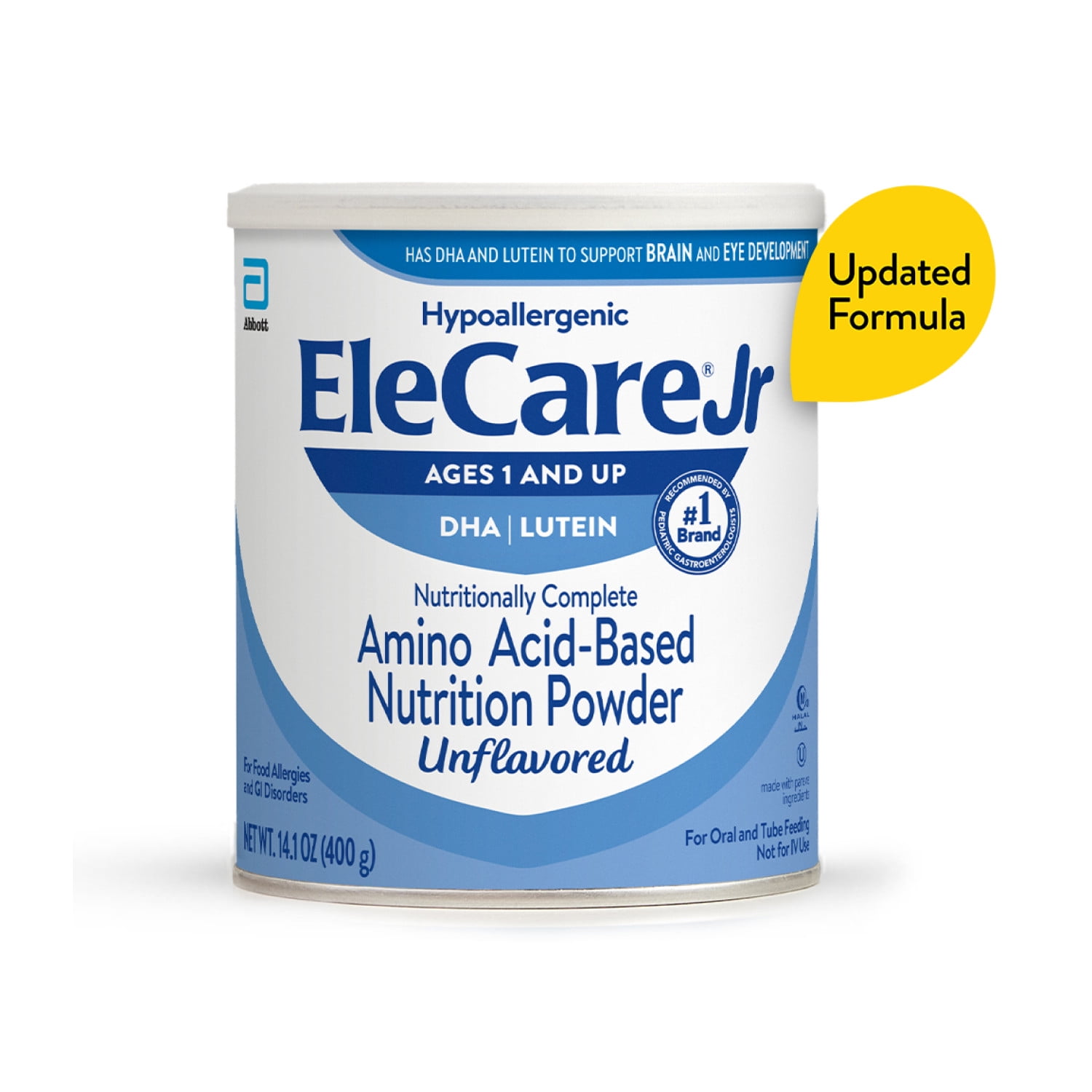 EleCare Jr Unflavored, DHA & Lutein Amino Acid-Based Nutrition Powder ...